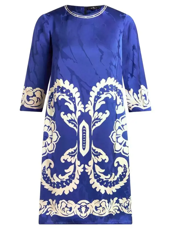 Etro Jacquard-pattern Dress - Blue