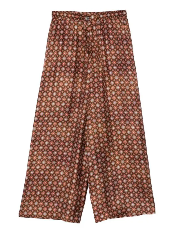 PIERRE-LOUIS MASCIA Printed Trousers - Brown