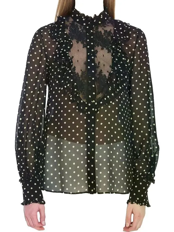 Valentino Garavani Plusdepois-print Georgette Shirt - Black