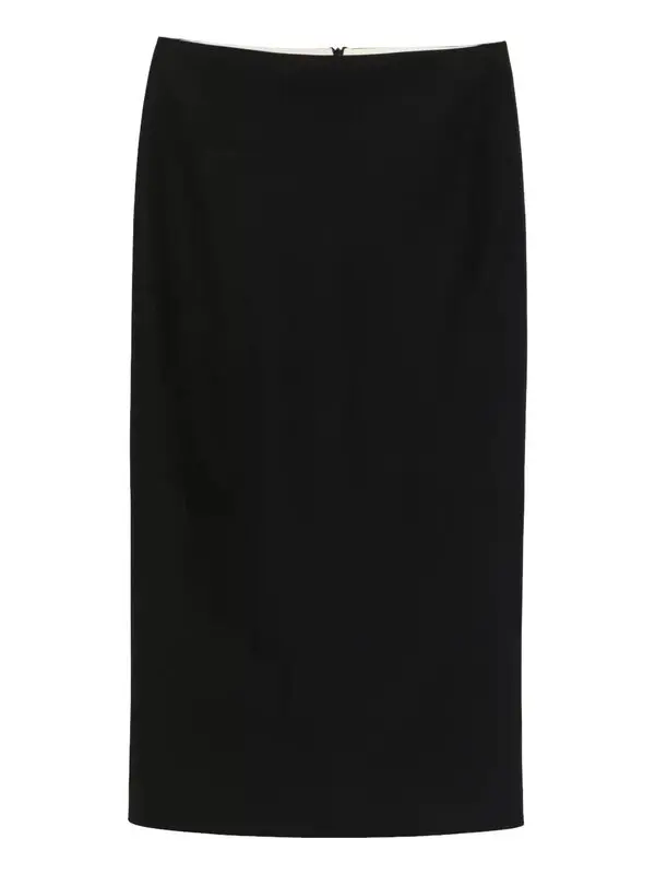 Carven Wool Pencil Midi Skirt - Black