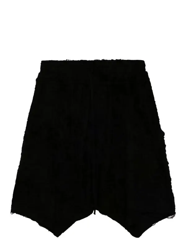 JULIUS Drop Crotch Fibroin Shorts - Black