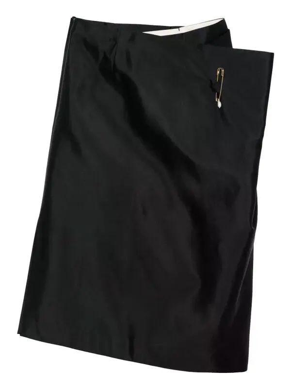 Carven Fold Front Midi Skirt - Black