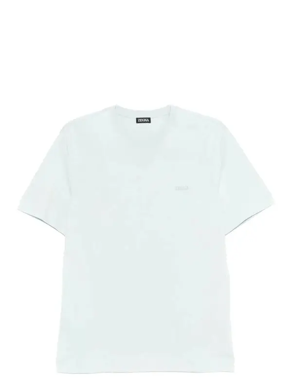 Zegna Logo-embroidered T-shirt - Blue