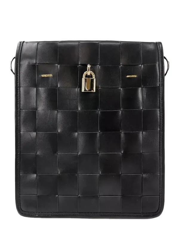 MADISON.MAISON Leather Foldover Top Bag - Black