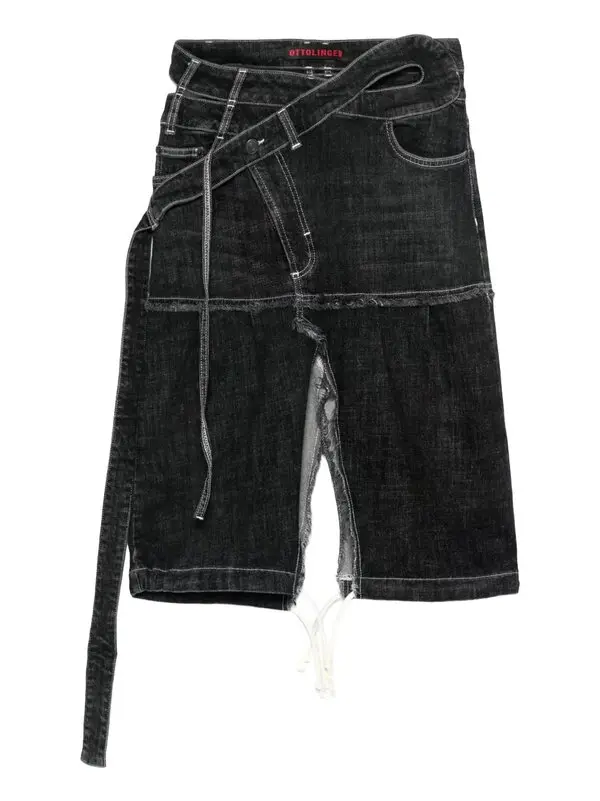 Ottolinger Wrap Denim Skirt - Black