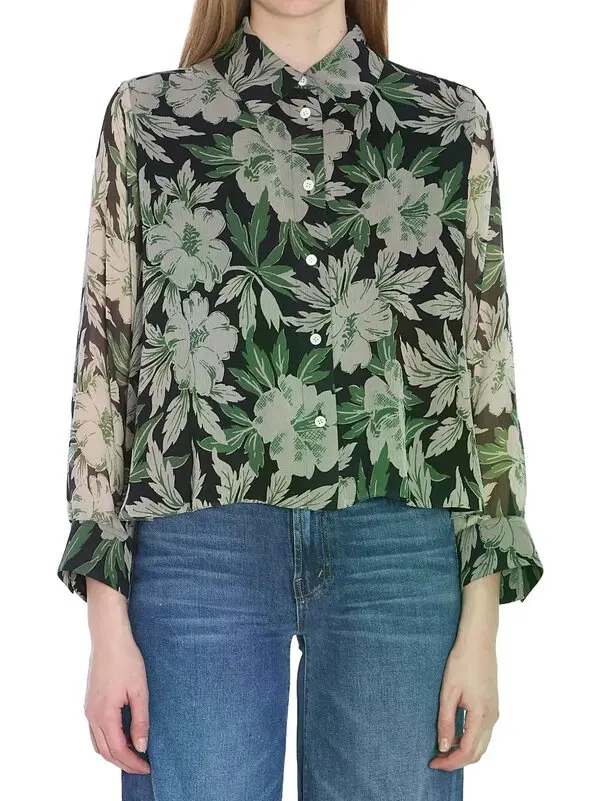Loewe Silk Floral Shirt - Green