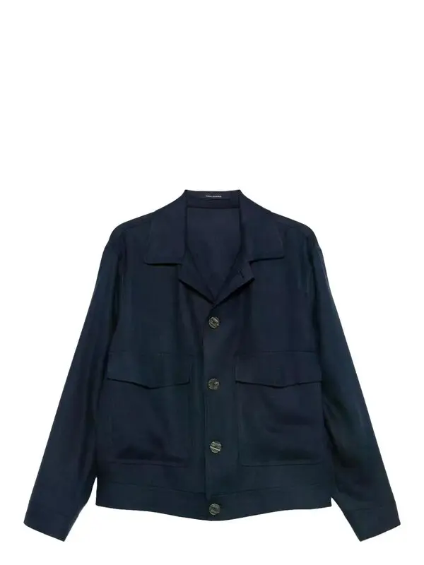 Tagliatore Linen Shirt Jacket - Blue