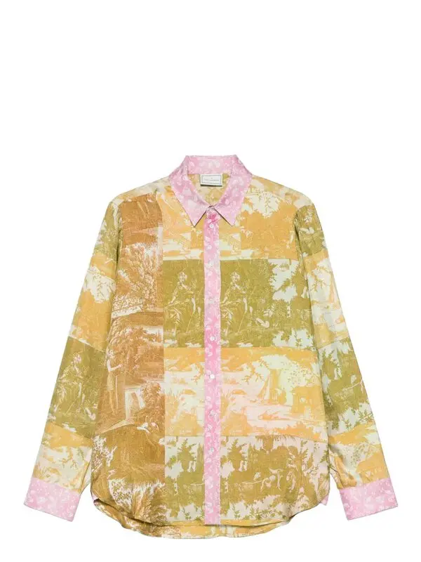 PIERRE-LOUIS MASCIA Graphic Print Shirt - Yellow