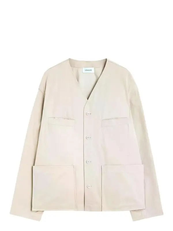 LEMAIRE Collarless Overshirt - Neutrals