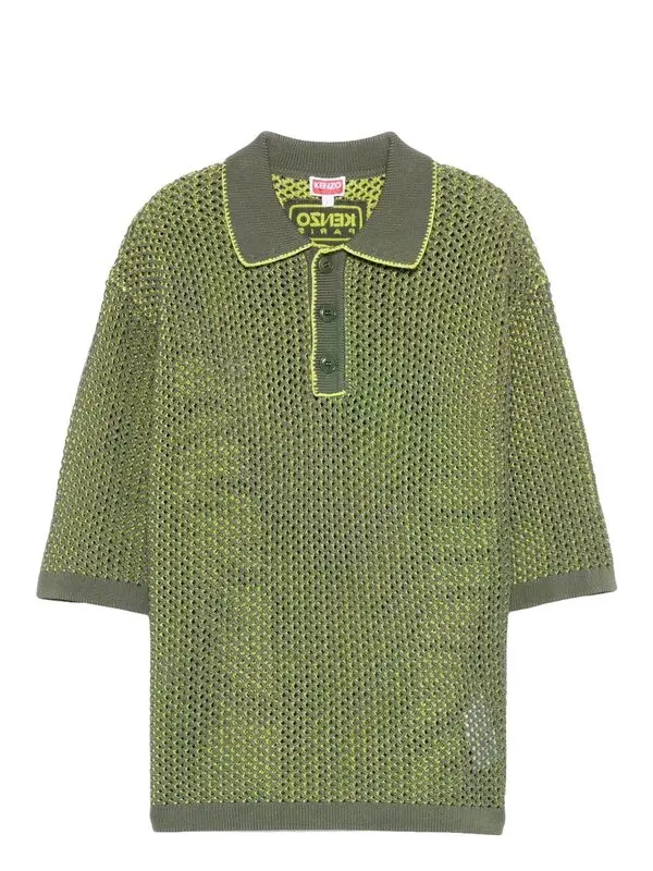 Kenzo Open-knit Polo Shirt - Green