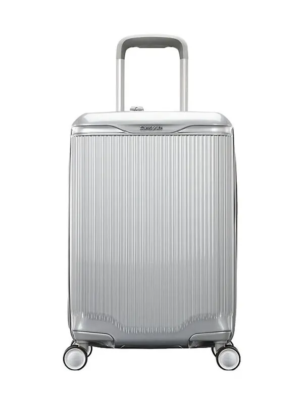 SAMSONITE Silhouette 18 Hardside Carry-on Spinner Suitcase - Metallic Silver