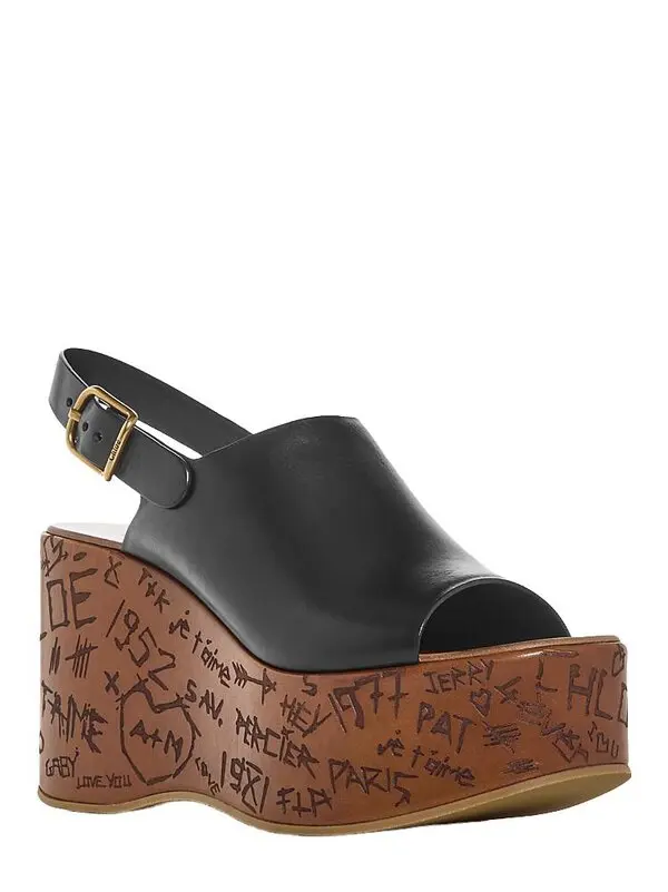 Chloé Maxime Platform Wedge Sandals - Black