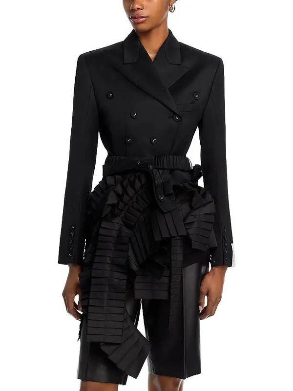 Rokh Pleated Blazer - Black