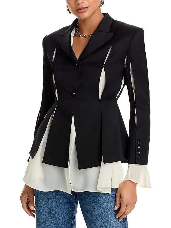 Rokh Split Panel Blazer - Black