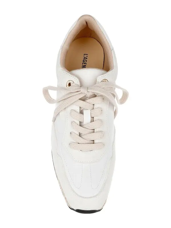 L'Agence Ivone Lace Up Sneakers - Vintage White