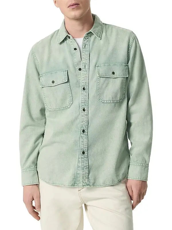 Rag & Bone Relaxed Fit Denim Chest Pocket Shirt - Blue Gray