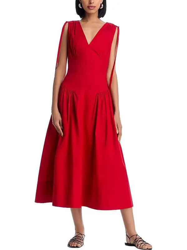Proenza Schouler White Label Clayton Poplin Dress - Dark Poppy
