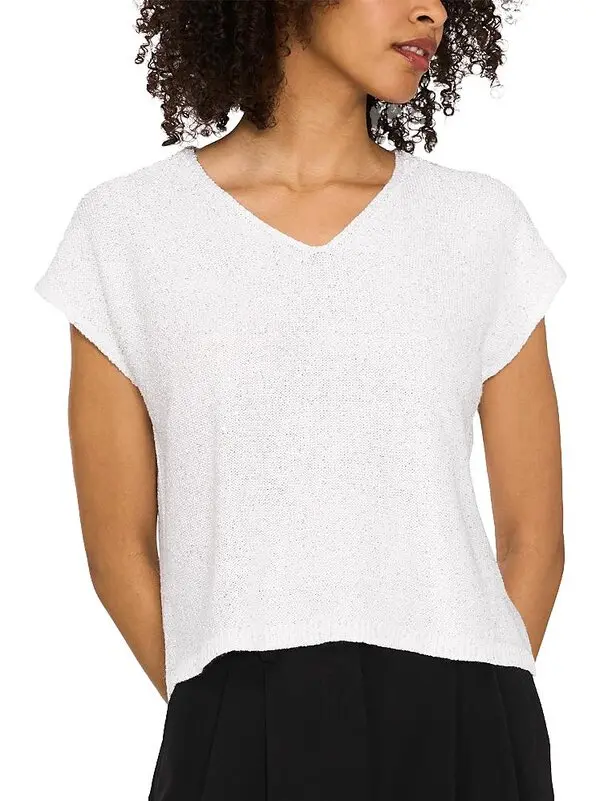 Vince Camuto Sequined Top - Antique White Silver