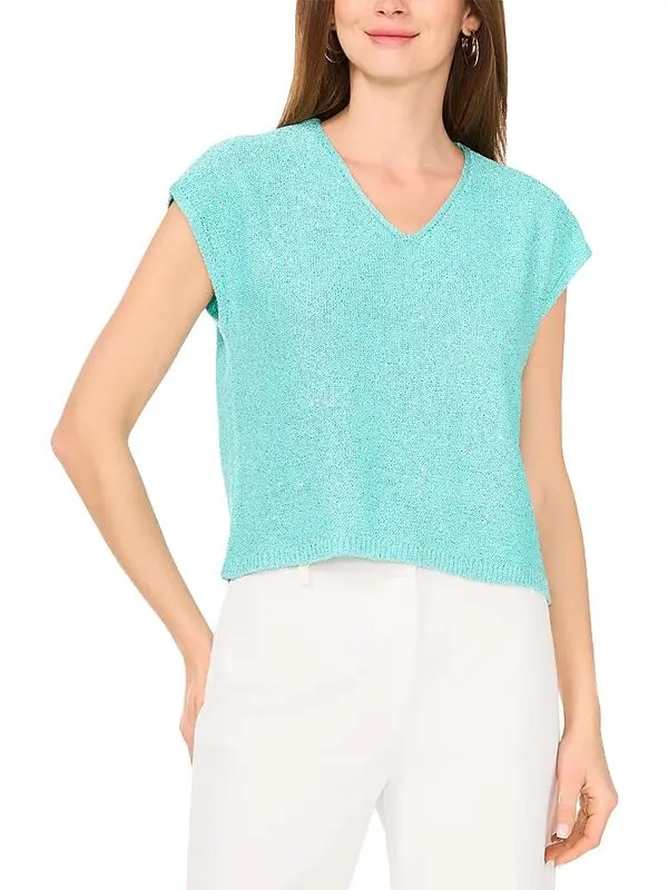 Vince Camuto Sequined Top - Pale Teal