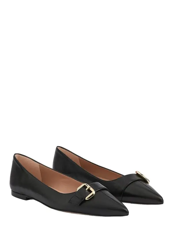 LK BENNETT Tory Oloid Pointed Toe Flat - Black