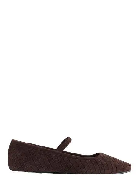Madewell Woven Mary Jane Flats - Dark Roast