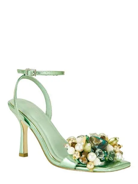 AZALEA WANG Candela Ankle Strap Sandal - Green