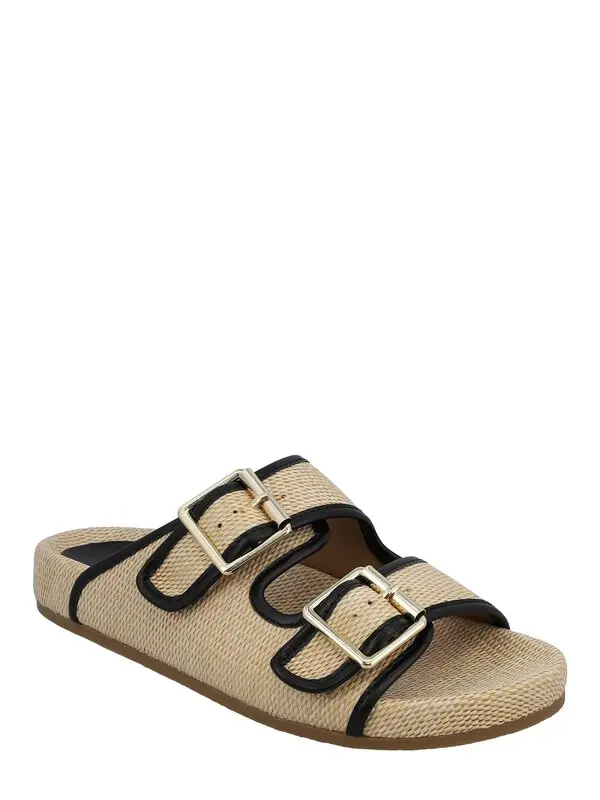 Mia Gazell Two-strap Sandals - Natural/ Black