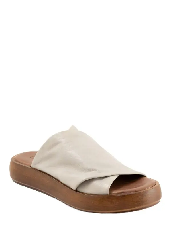 BUENO Jaxon Leather Slide Sandal - Tusk