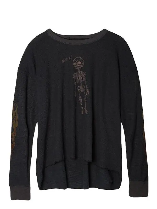 GALLERY DEPT. Born To Die Thermal Long Sleeve T-shirt - Black