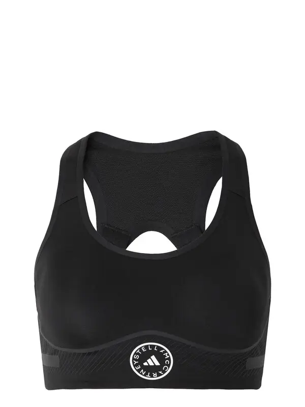 Adidas By Stella McCartney Truepace Aeroready Heat.rdy Cutout Stretch Recycled Sports Bra - Black