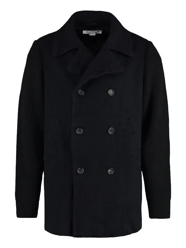 Comme Des Garçons Wool-blend Pea Coat - Blue