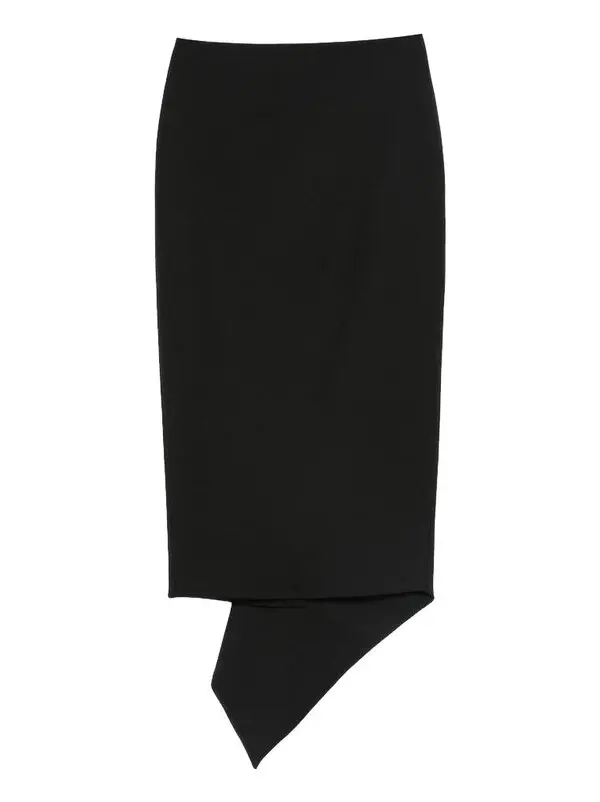 THE LATEST Asymmetric Draped Skirt - Black