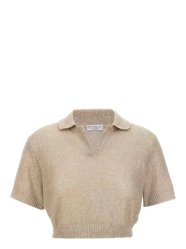 Brunello Cucinelli Sequin-embellished Polo Shirt - Neutrals