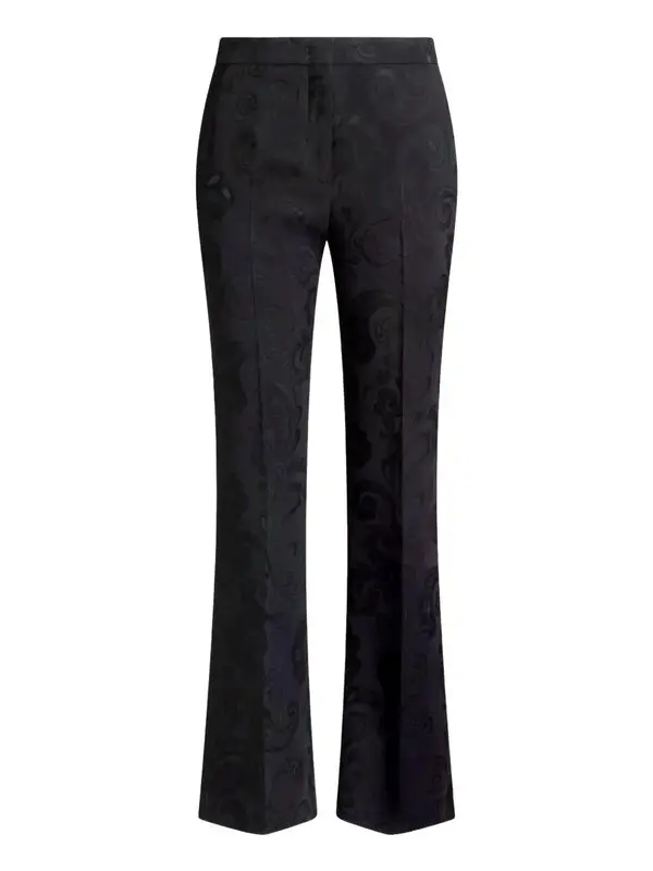 Etro Jacquard Flared Trousers - Black