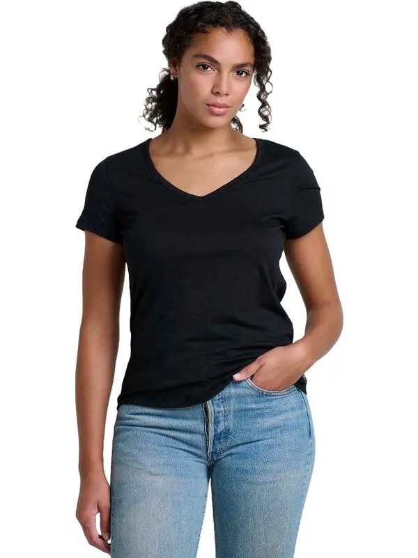 TOAD & CO Marley V-neck Tee - True Black