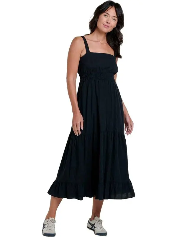 TOAD & CO Taj Hemp Tiered Midi Dress - Black