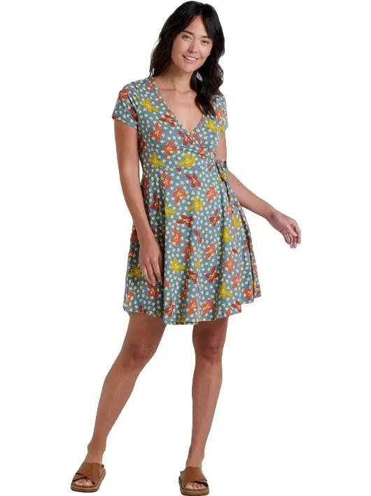 TOAD & CO Freesia Wrap Short Sleeve Dress - North Shore Lily Print