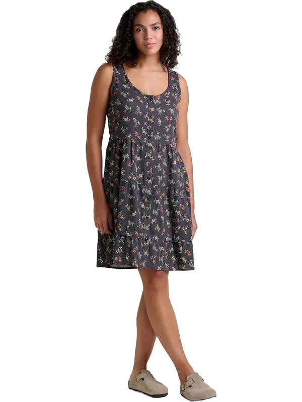 TOAD & CO Manzana Tiered Sleeveless Dress - Black Graphic Print