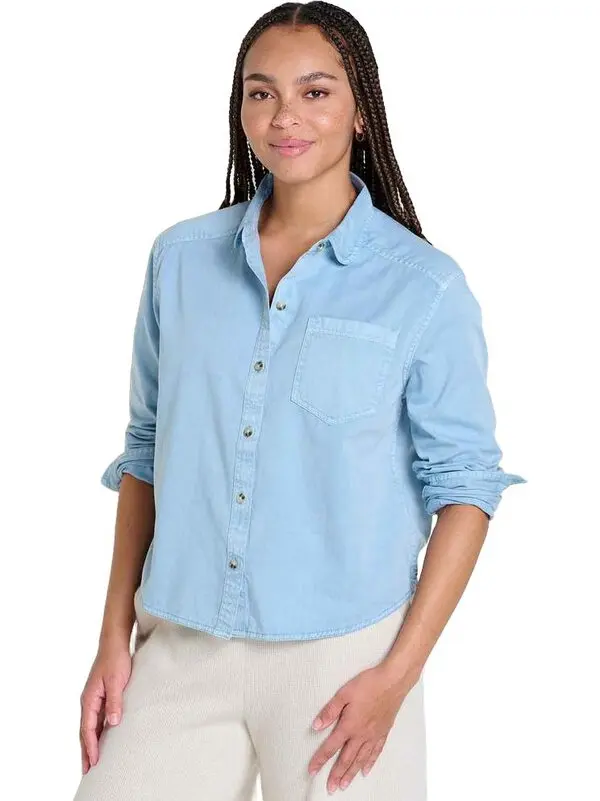 TOAD & CO Arroyo Twill Boxy Long Sleeve Shirt - Skyway