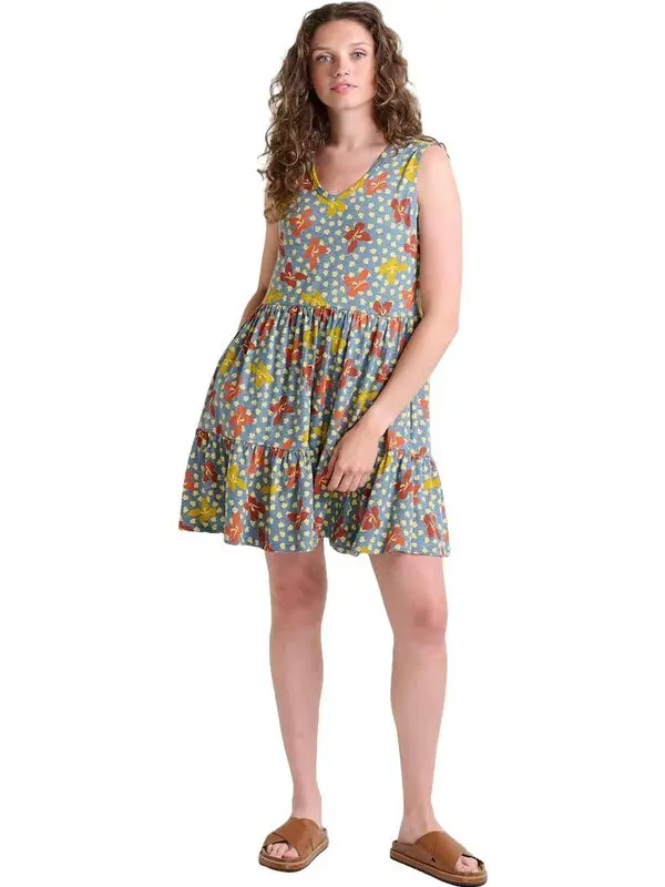 TOAD & CO Marley Tiered Sleeveless Dress - North Shore Lily Print