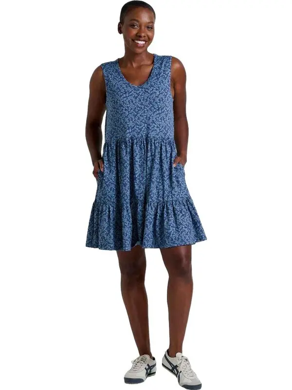 TOAD & CO Marley Tiered Sleeveless Dress - True Navy Tonal Print