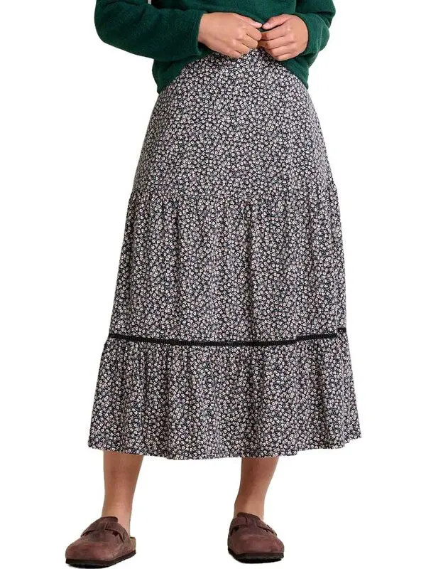 TOAD & CO Marigold Tiered Midi Skirt - Salt Ditsy Print