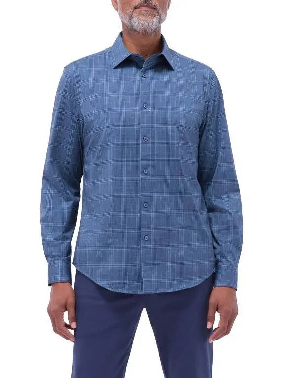 Bugatchi Jimmy Ooohcotton® Print Button-up Shirt - Navy