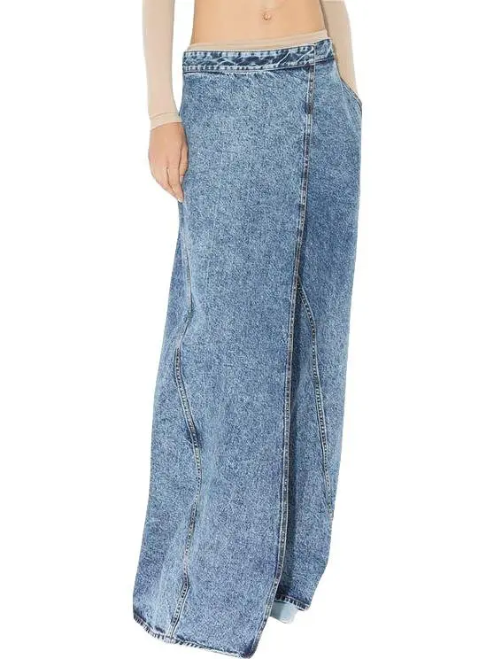 Alaïa Wide-leg Wrap Jeans - Bleu Neige