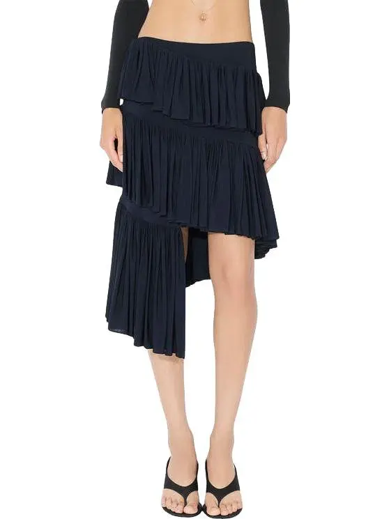 Alaïa Jersey Spiral Skirt - Marine Fonce