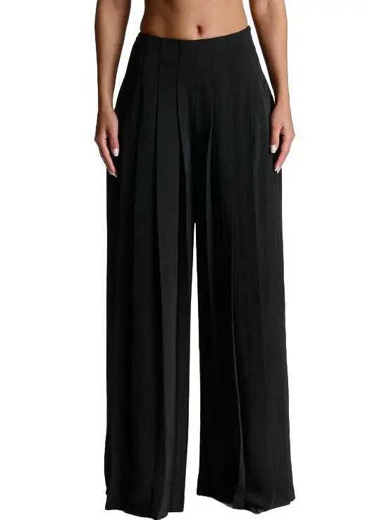 Naked Wardrobe Pleated Wide Leg Pants - Black