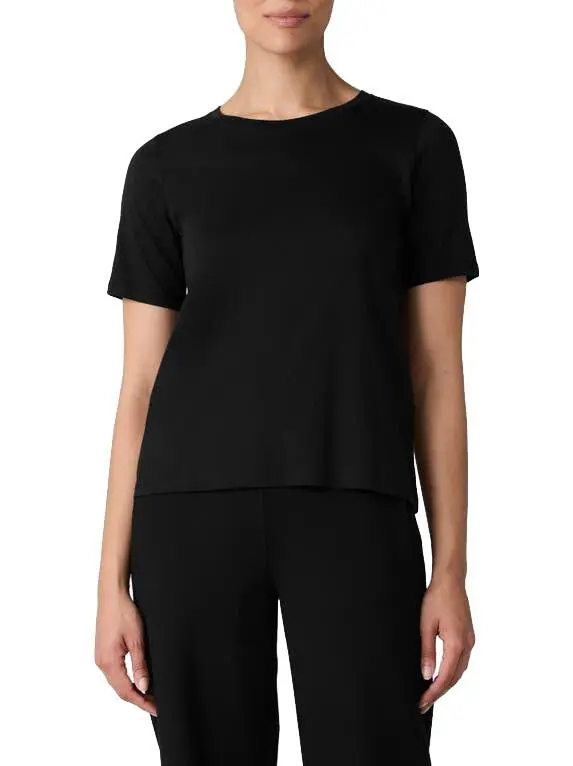 Eileen Fisher Organic Cotton Crewneck T-shirt - Black