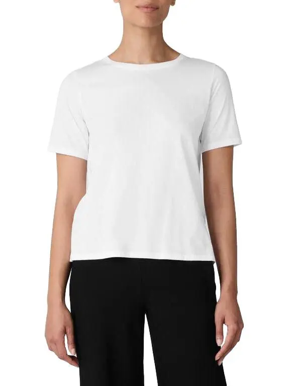 Eileen Fisher Organic Cotton Crewneck T-shirt - White