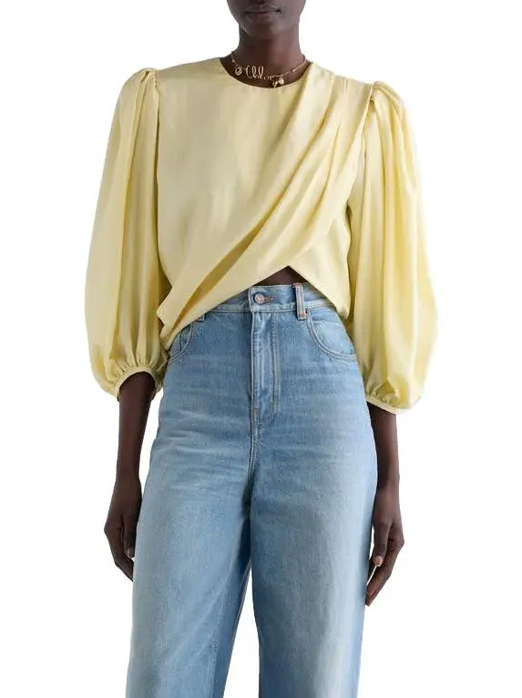 Chloé Draped Crop Top - Powder Yellow