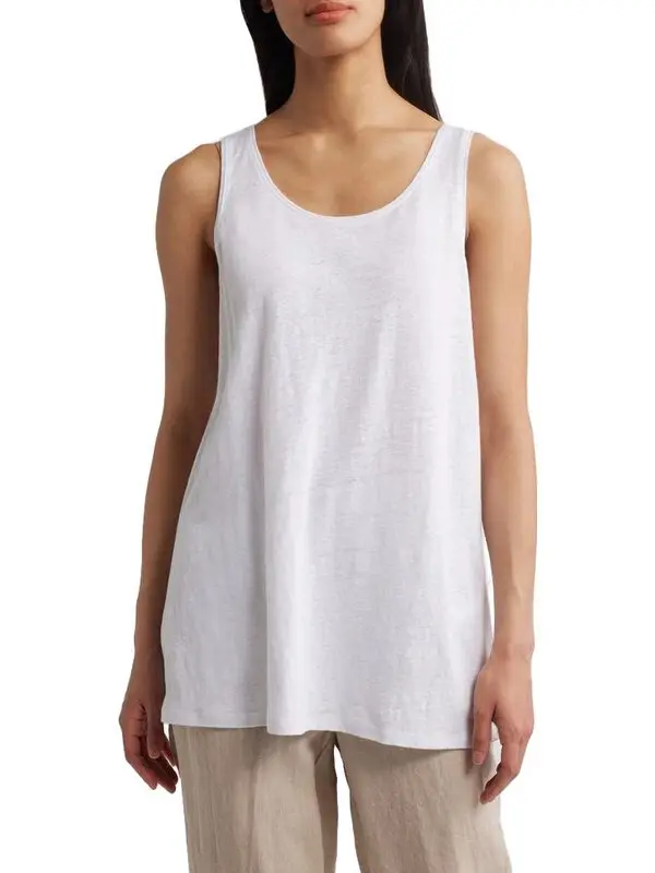 Eileen Fisher Organic Linen Tank - White